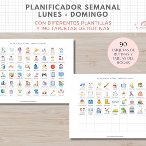 Planificador Semanal y Horario Lunes-Domingo, Plantilla Imprimible ...