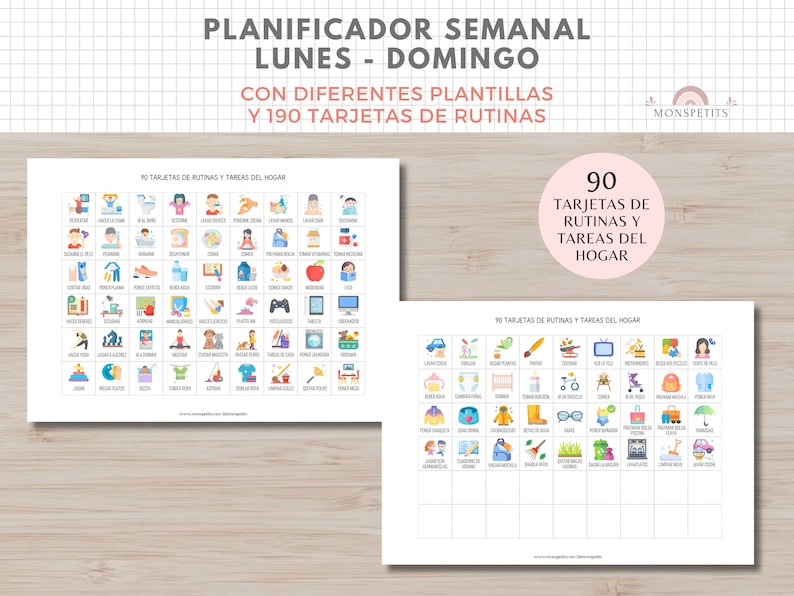 Planificador Semanal Y Horario Lunes-domingo, Plantilla Imprimible ...