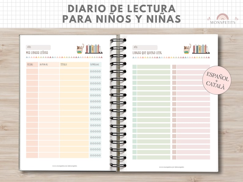 Diario De Lectura Imprimible Niños Carnet Lector Posters - Etsy