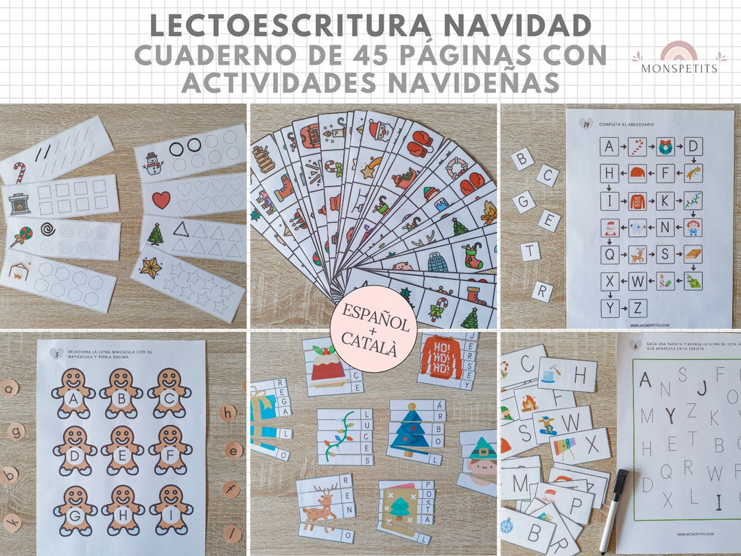 Cuaderno Lectoescritura Navidad, 45 Págs, Actividades Niños ...
