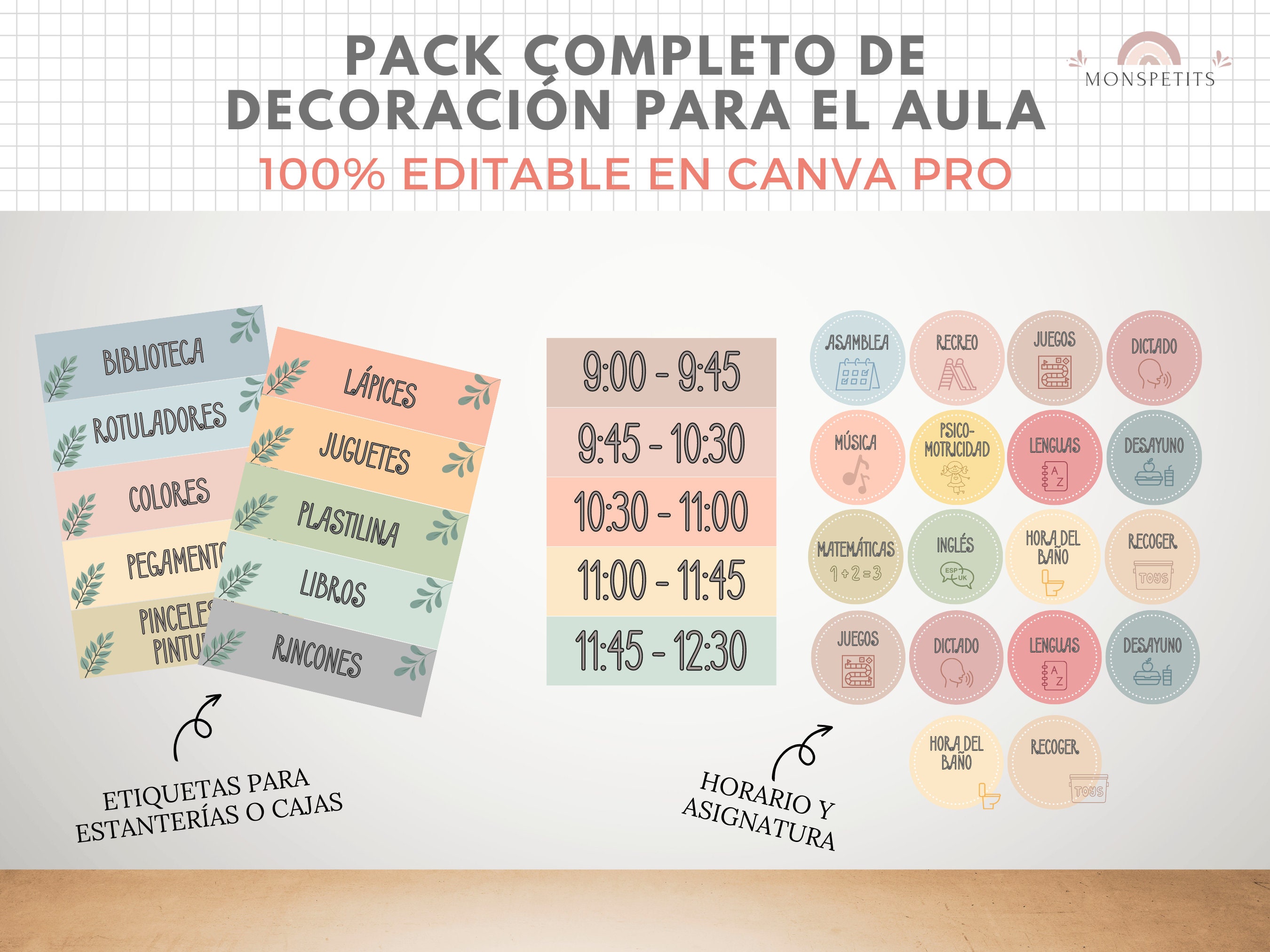 Pack Completo Decoracion Aula 130 Paginas EDITABLE En Canva - Etsy