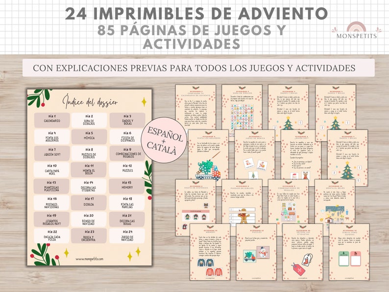 24 Imprimibles Adviento Para Niños, 85 Págs, Juegos Navidad ...