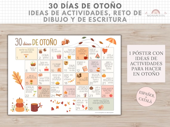 Escritura Imprimible Para El Otoño