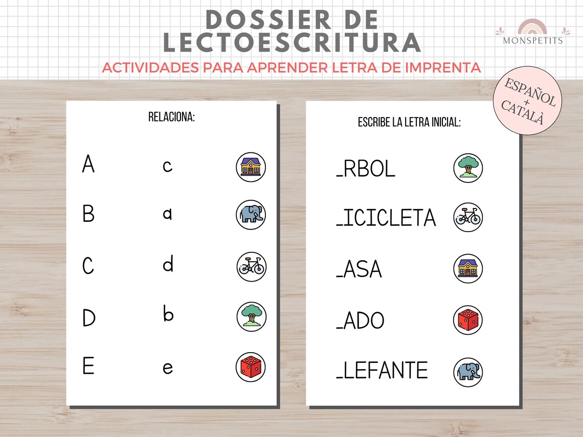 Dossier Lectoescritura, Letra Imprenta, Español, Català, Aprender Letras, Educación Infantil ...