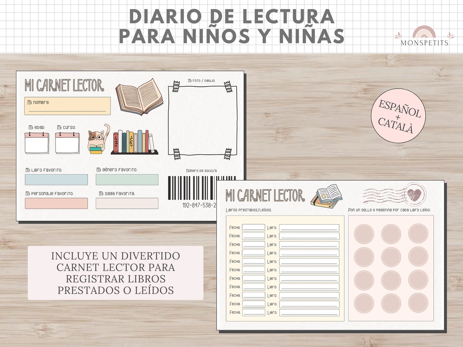 Diario De Lectura Imprimible Niños Carnet Lector Posters - Etsy