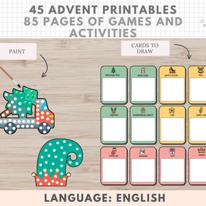 24 Advent Printables for Kids, 85 Pages, Christmas Games, Activities ...