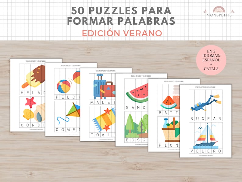 Puzzles de letras, Verano, Vocabulario, Lectura, Juego Niños ...