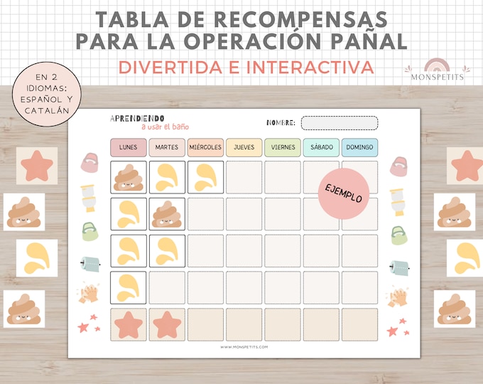 Tabla de Recompensas, Hábitos Rutinas Niños, Español, Català, Descarga ...