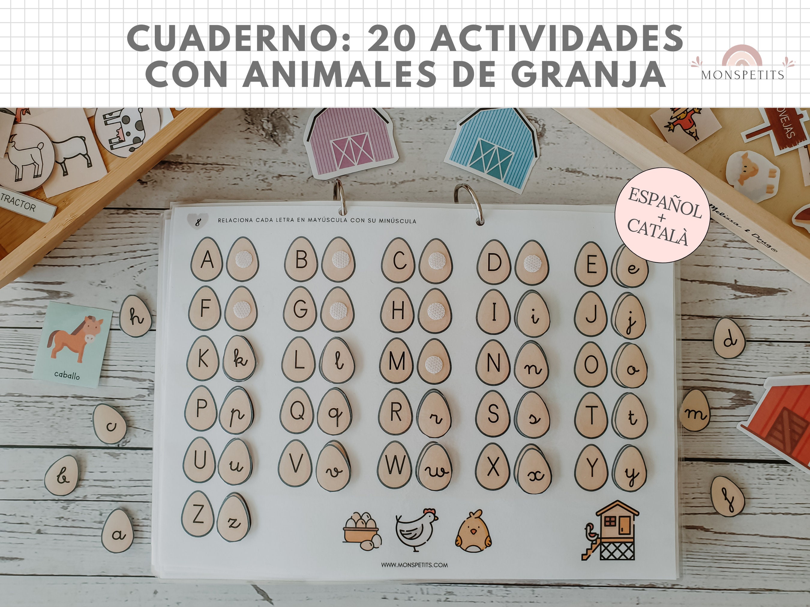 20 Actividades Animales de Granja, Cuaderno Imprimible Niños, Español ...