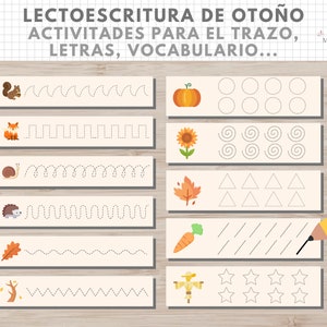 Actividades Lectoescritura Otoño, Leer, Escribir, Imprimible Educativo ...