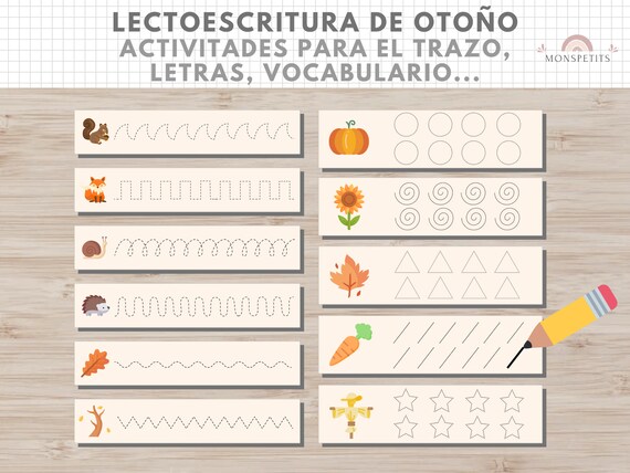 Escritura Imprimible Para El Otoño