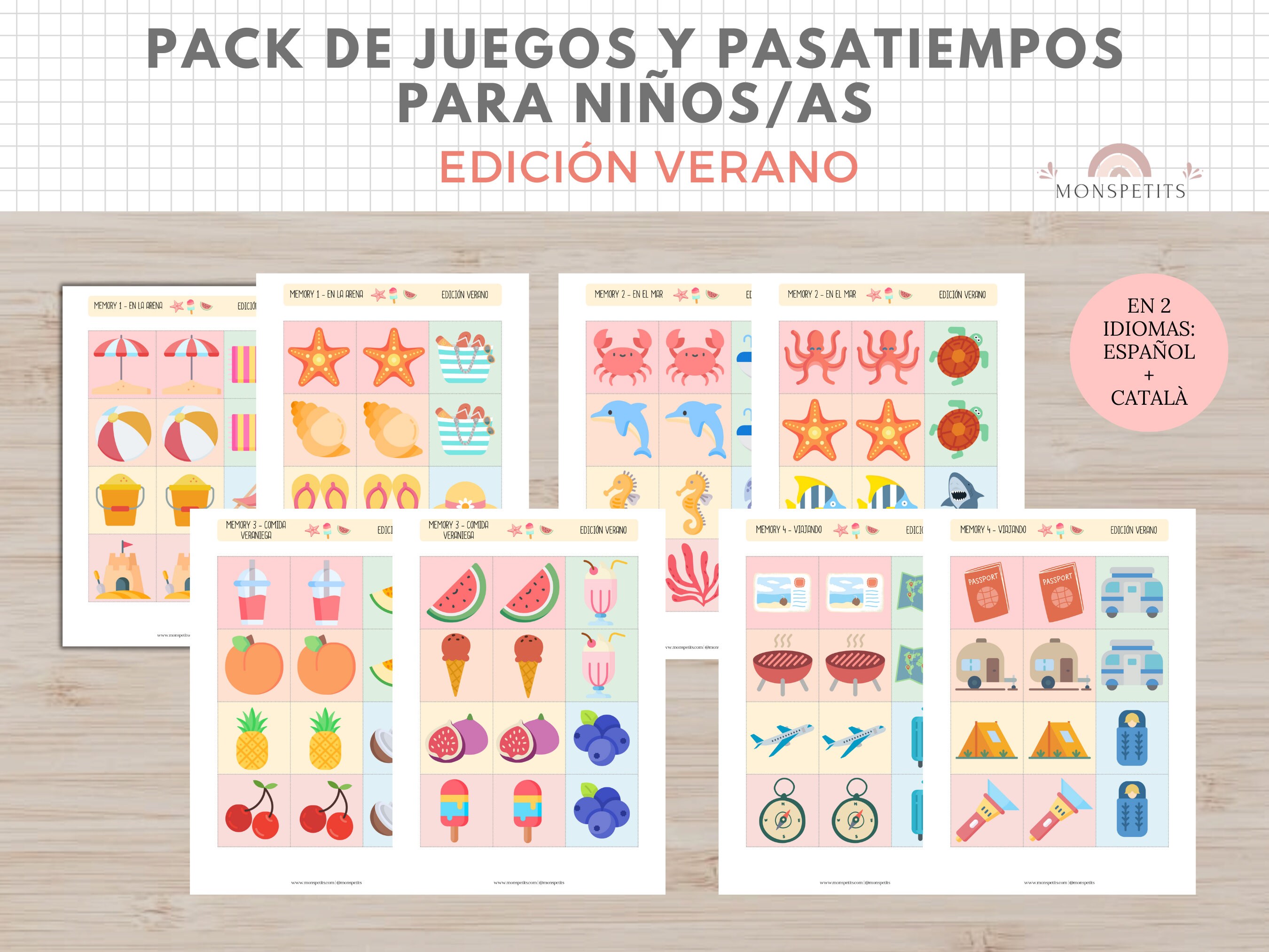Pack Juegos Y Pasatiempos Verano Para Niños, Imprimible, Español ...