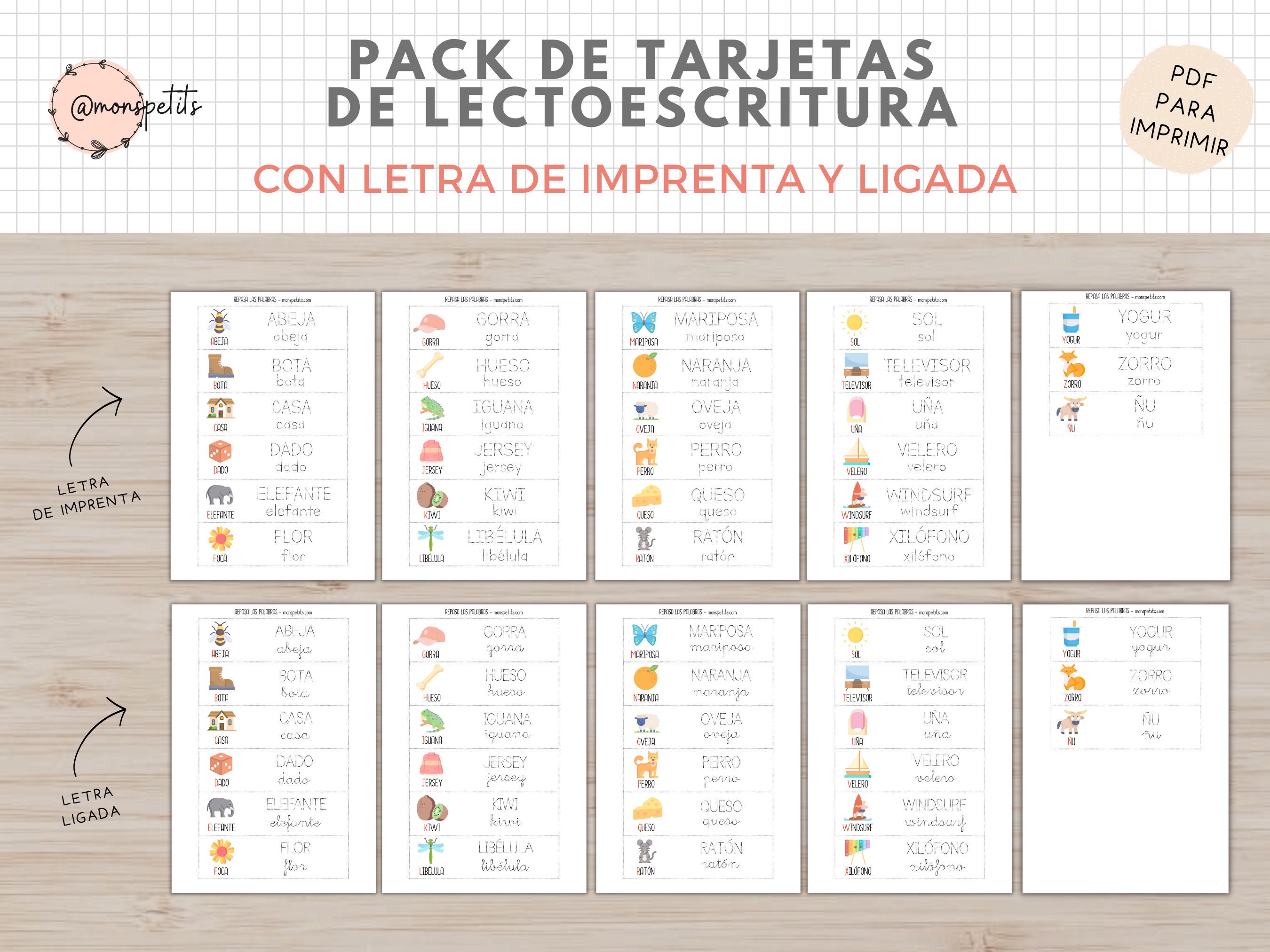 Pack Tarjetas Lectoescritura, Español Y Catalán, Repasar Palabras ...