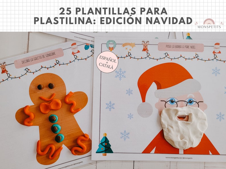 Plantillas Plastilina Navidad, Christmas Play Dough Mats, Manualidad ...