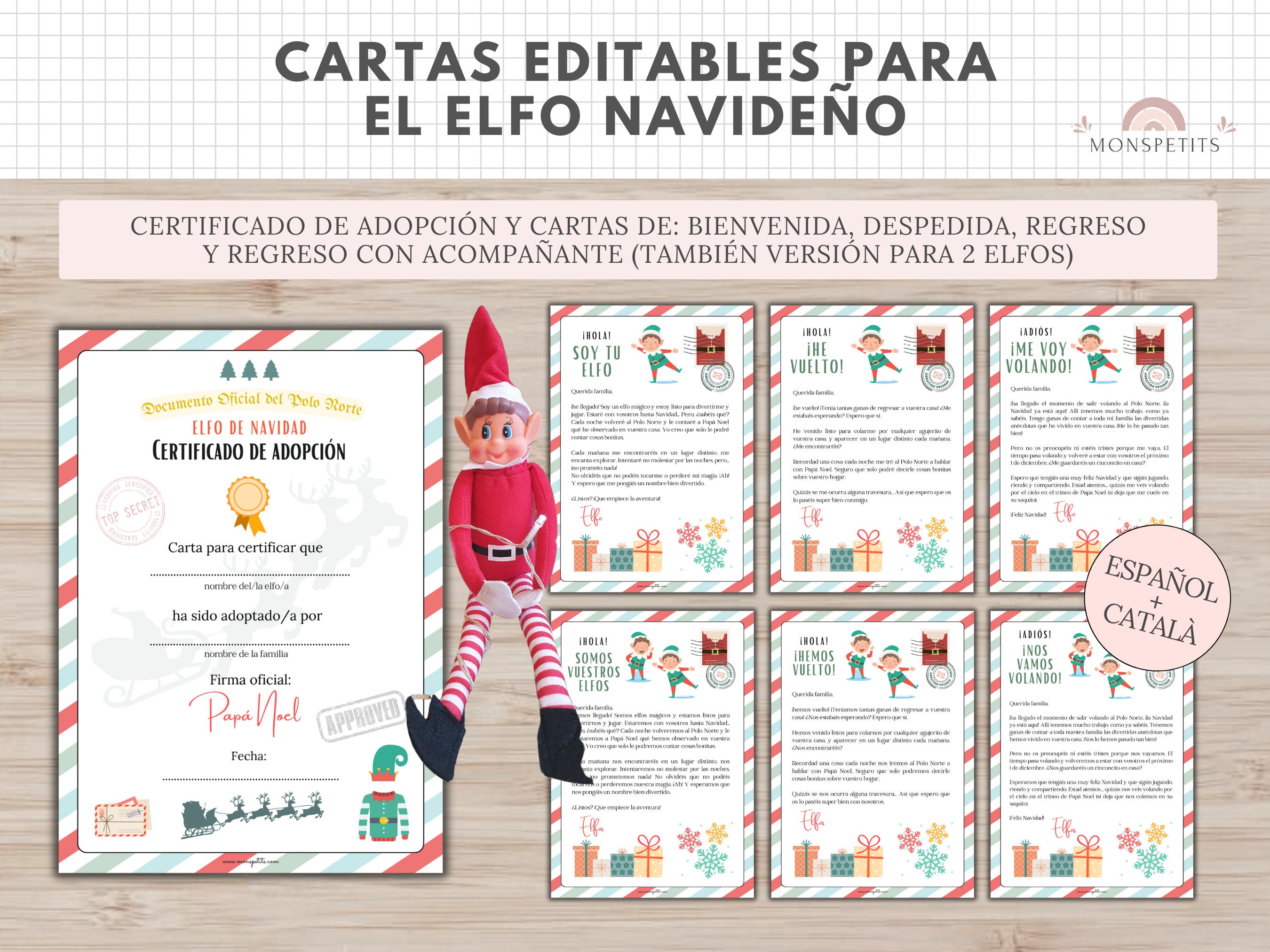 Cartas Editables Canva Elfo Navidad, Carta Bienvenida, Despedida ...