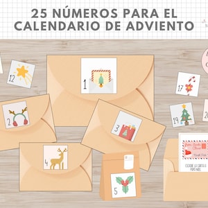 25 Números Calendario Adviento, Números Para Sobres, Cajas, Imprimible ...