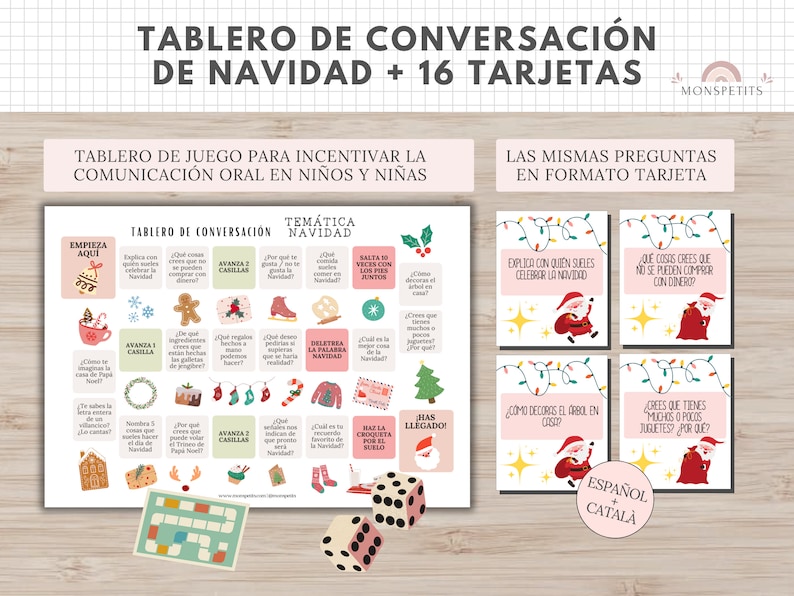 Tablero Conversación Navideña, Tarjetas De Preguntas De Navidad ...