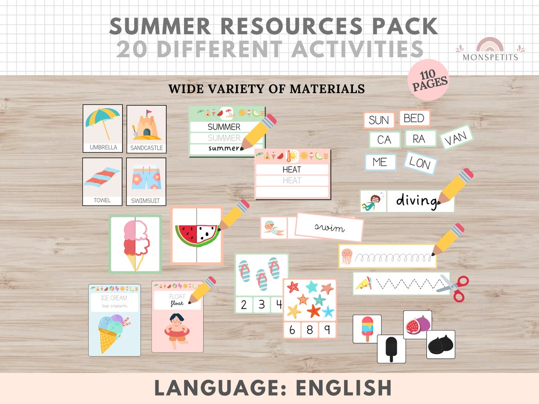 Mega Pack Summer Materials, 20 Activities, +110 Pages, Literacy ...