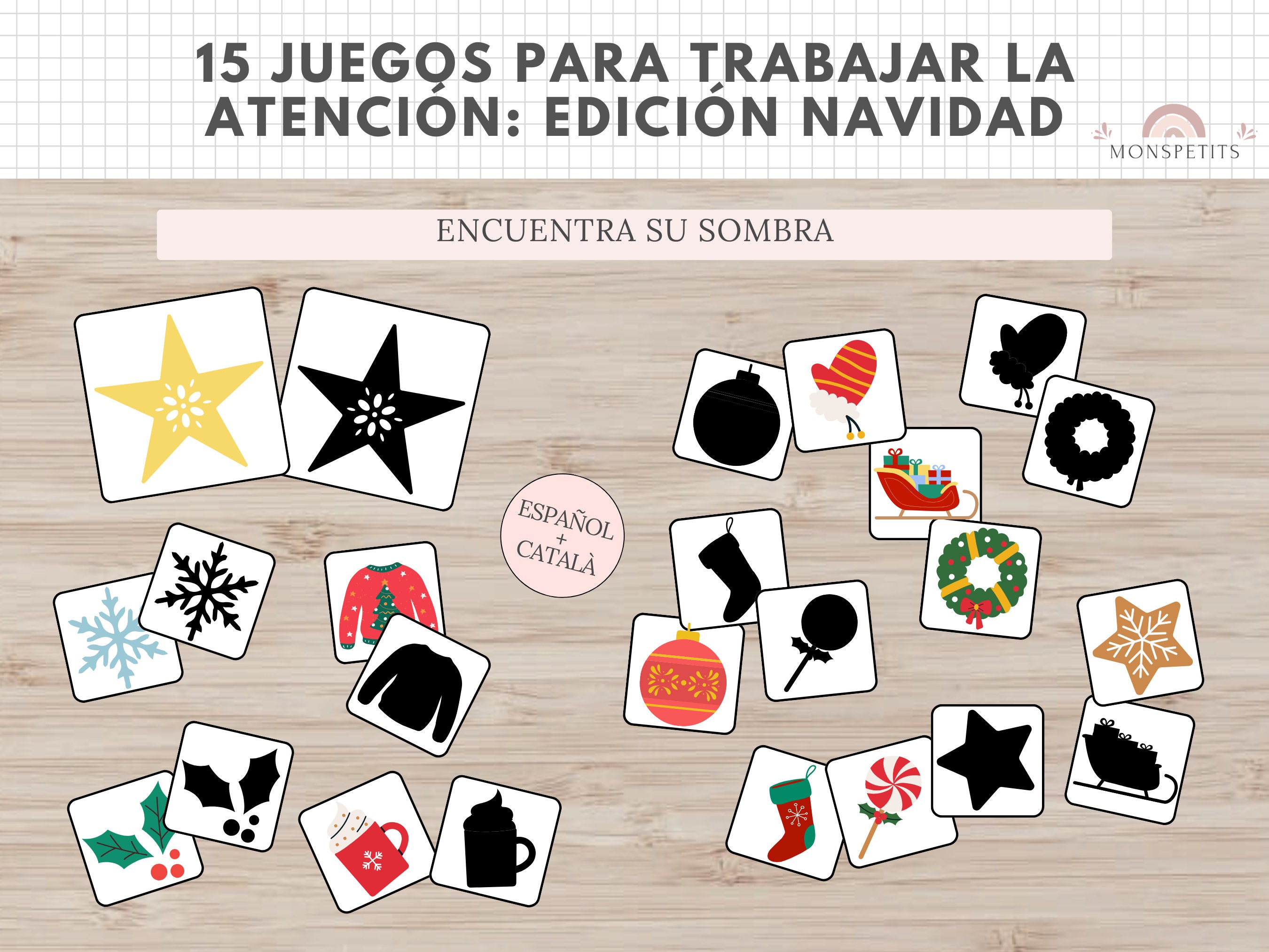 15 Juegos Para La Atención, Versión Navidad, Actividad Preescolar ...