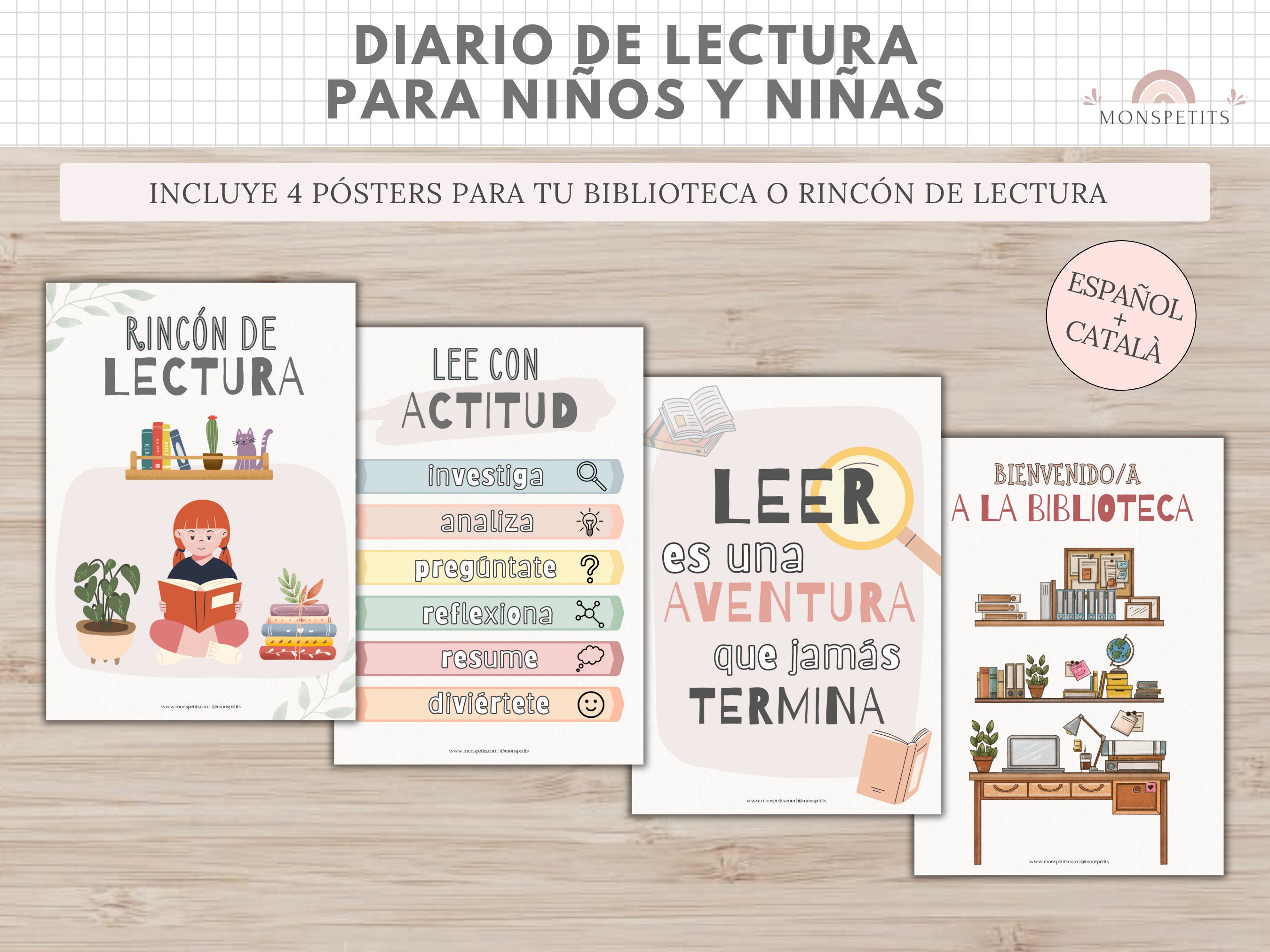 Diario De Lectura Imprimible Niños Carnet Lector Posters - Etsy