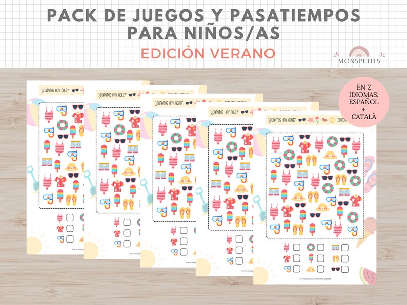 Pack Juegos Y Pasatiempos Verano Para Niños, Imprimible, Español ...
