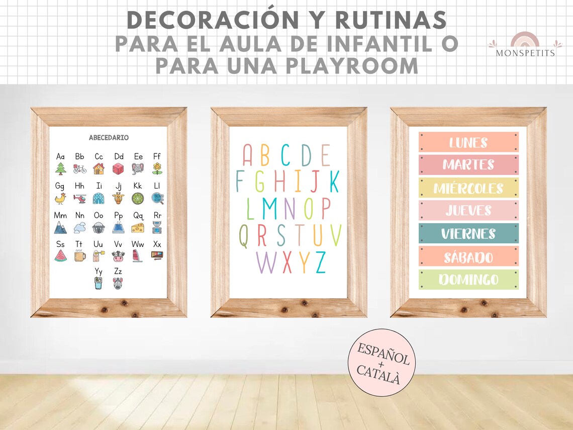 Pack Decoración Aula Infantil O Playroom, Asamblea Mañanas, Español ...