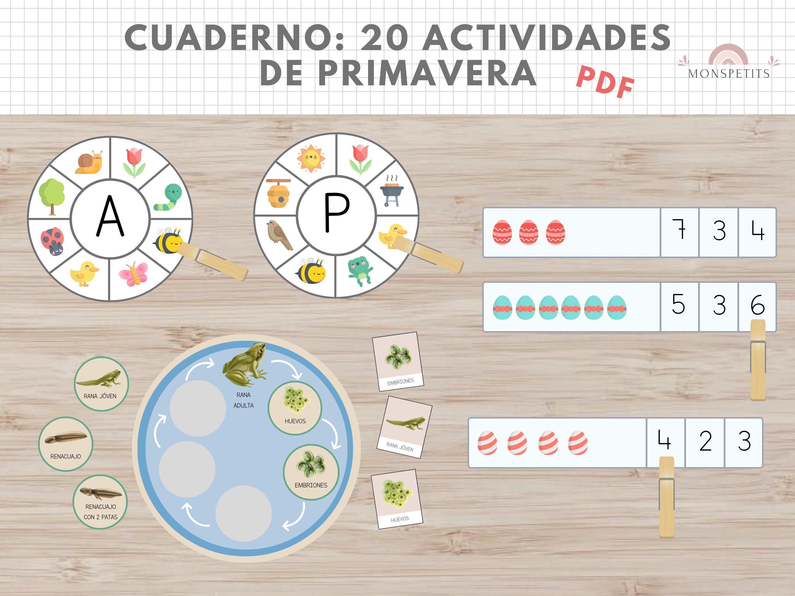 20 Actividades De Primavera, Cuaderno PDF Imprimible Niños, Español ...