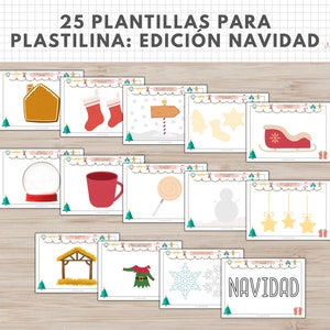 Plantillas Plastilina Navidad, Christmas Play Dough Mats, Manualidad ...