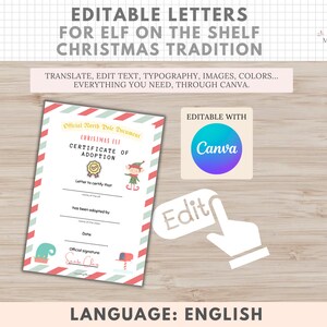 Editable Canva Letters Elf Tradition, Welcome Letter, Farewell Letter ...