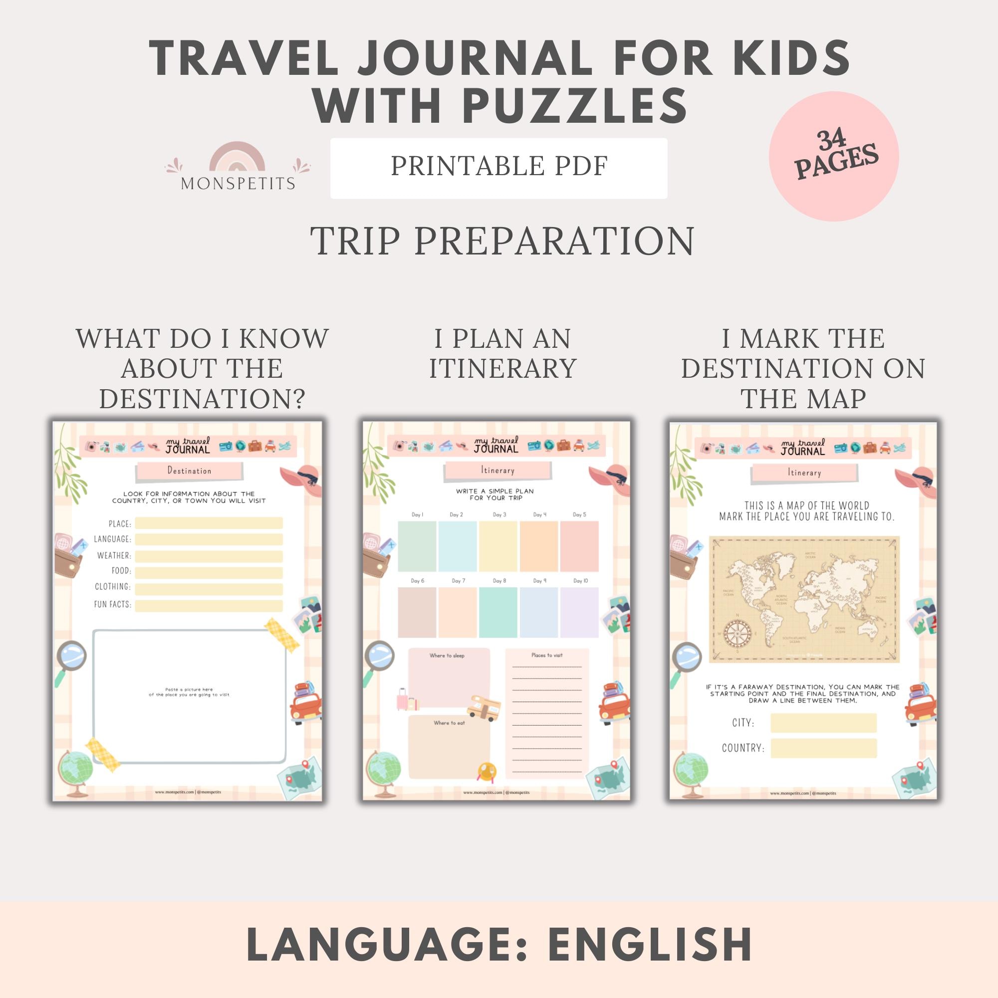 Travel Journal for Kids, Vacation Activity Book, Early Childhood ...