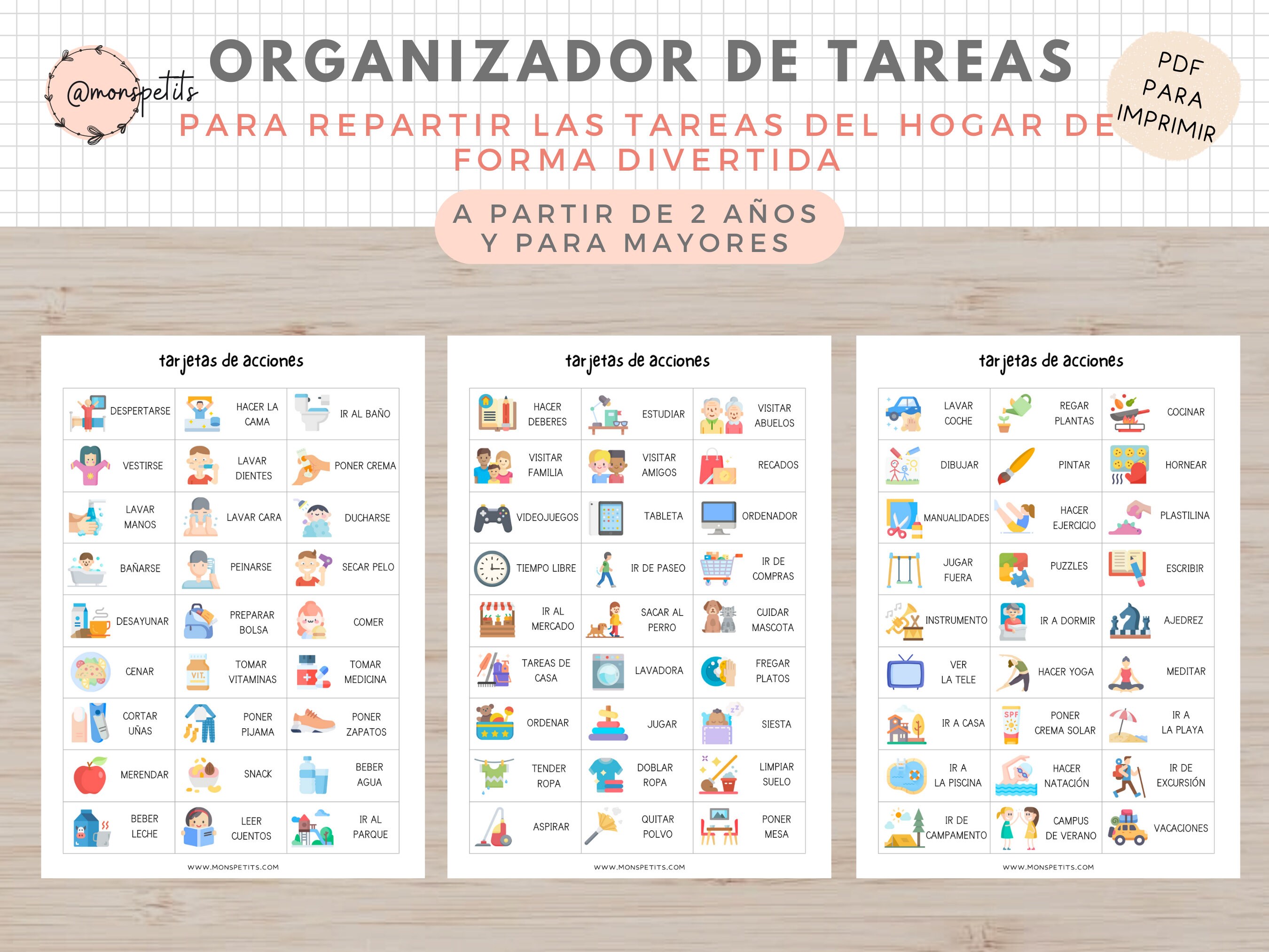 Organizador De Tareas Del Hogar Rutinas Y Tareas Para Niños Castellano ...