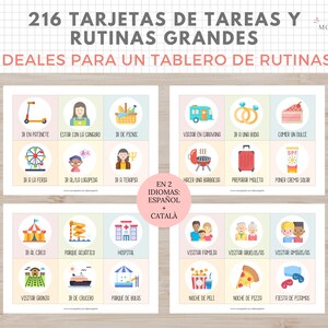 216 Tarjetas De Rutinas Grandes, Horario Niños, Organización, Español ...