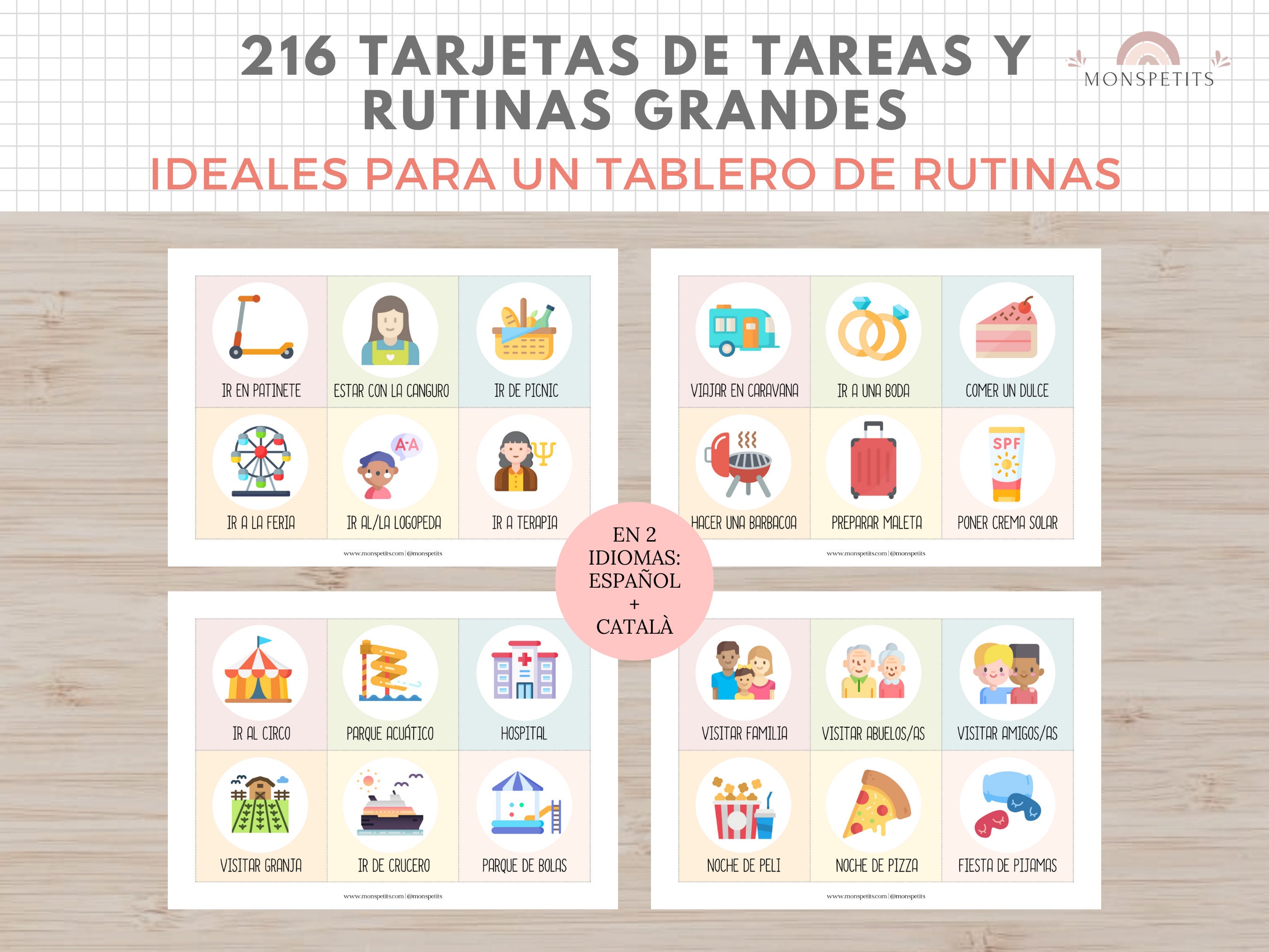 216 Tarjetas De Rutinas Grandes, Horario Niños, Organización, Español ...