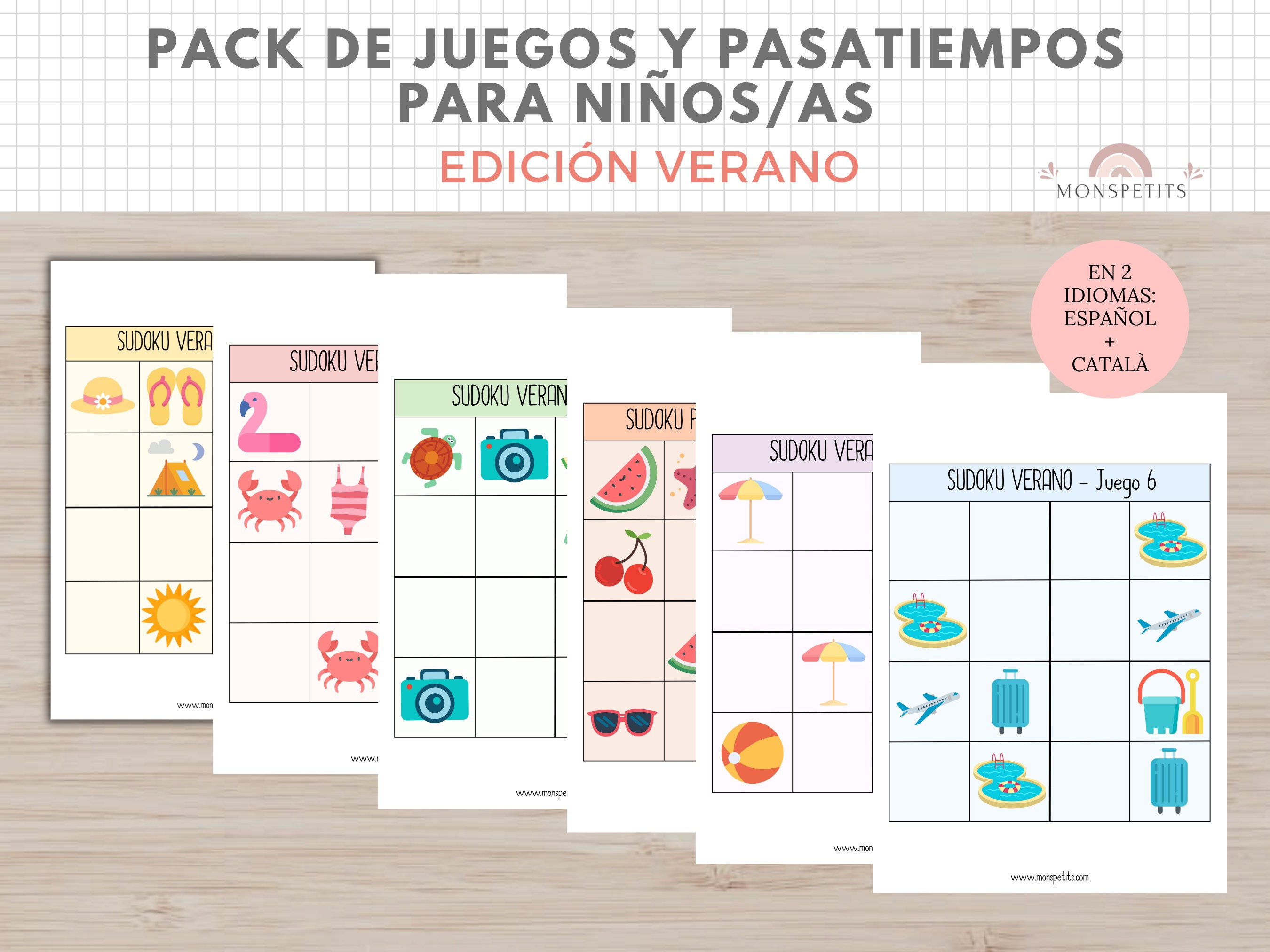 Pack Juegos Y Pasatiempos Verano Para Niños, Imprimible, Español ...