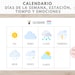Calendario Días Semana, Estación, Tiempo, Emociones, Organización Niños ...