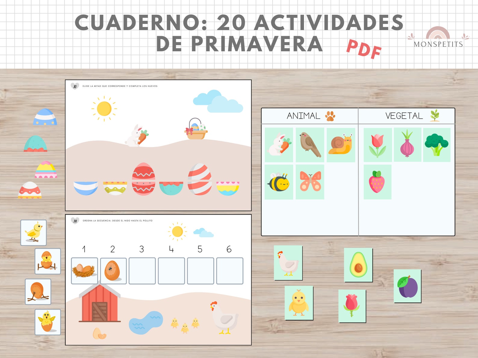 20 Actividades De Primavera, Cuaderno PDF Imprimible Niños, Español ...