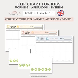 Flip Chart for Kids, Task Template, Chore Chart, Printable Template ...