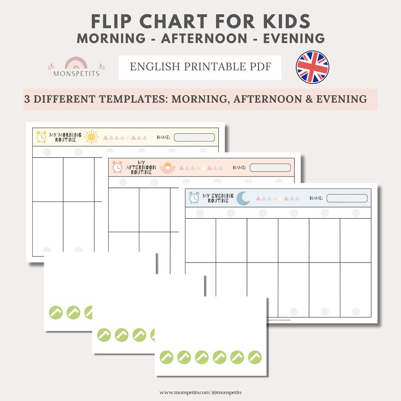 Flip Chart for Kids, Task Template, Chore Chart, Printable Template ...