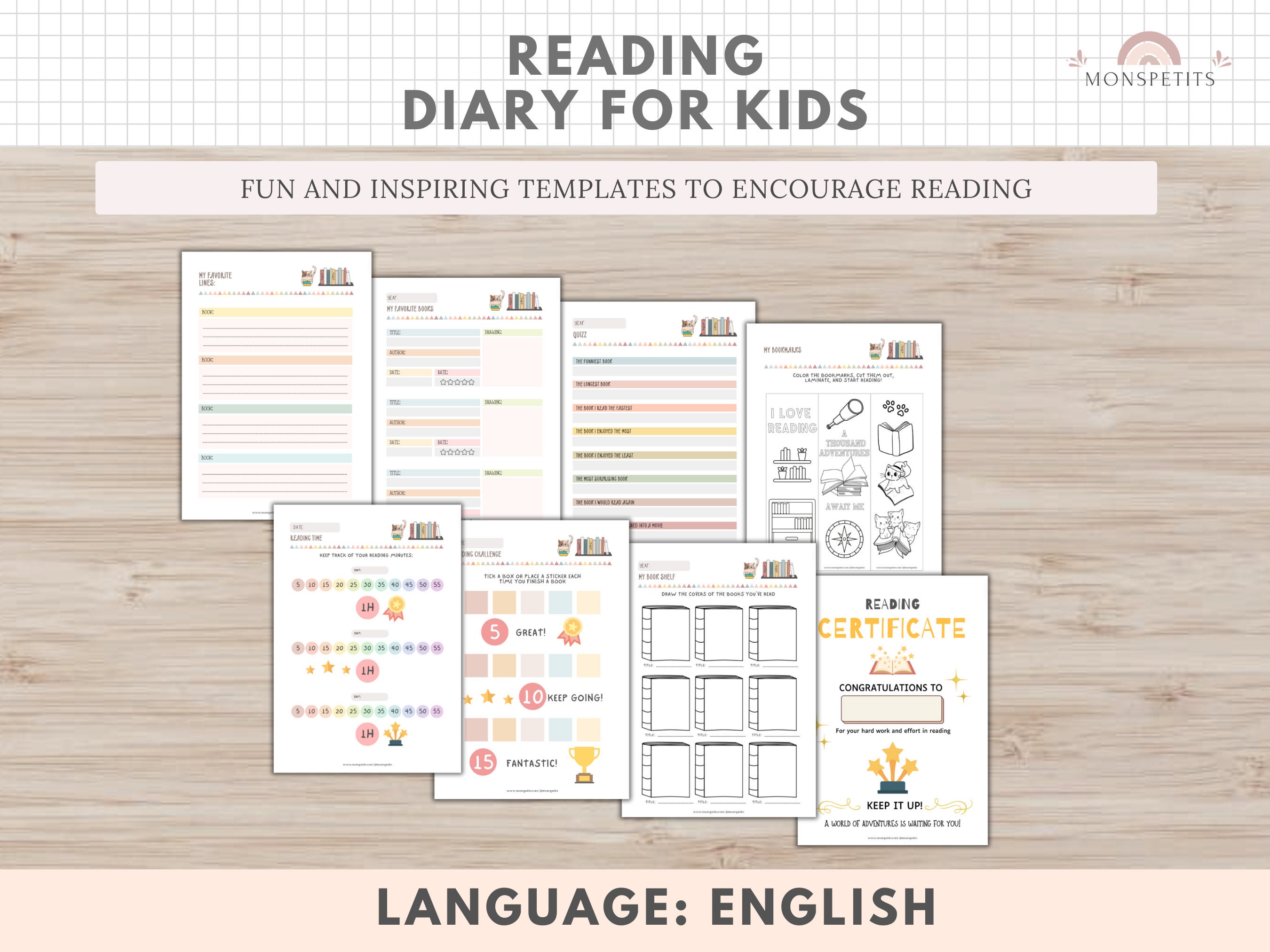 Reading Diary, Printable for Kids, Reading Log, Library Posters ...