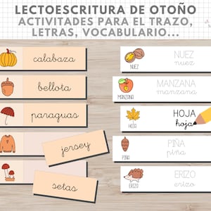 Actividades Lectoescritura Otoño, Leer, Escribir, Imprimible Educativo ...