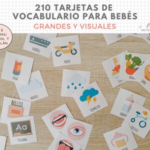 210 Flashcards Vocabulario Para Bebes Y Niños, Imprimible, Español ...