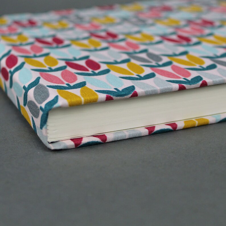 Square Poetry Album Printed in Gray With Colorful Flowers - Etsy
