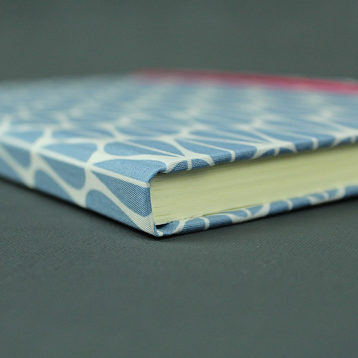 Gray Blue White Patterned Notebook Covered With Fabric and - Etsy