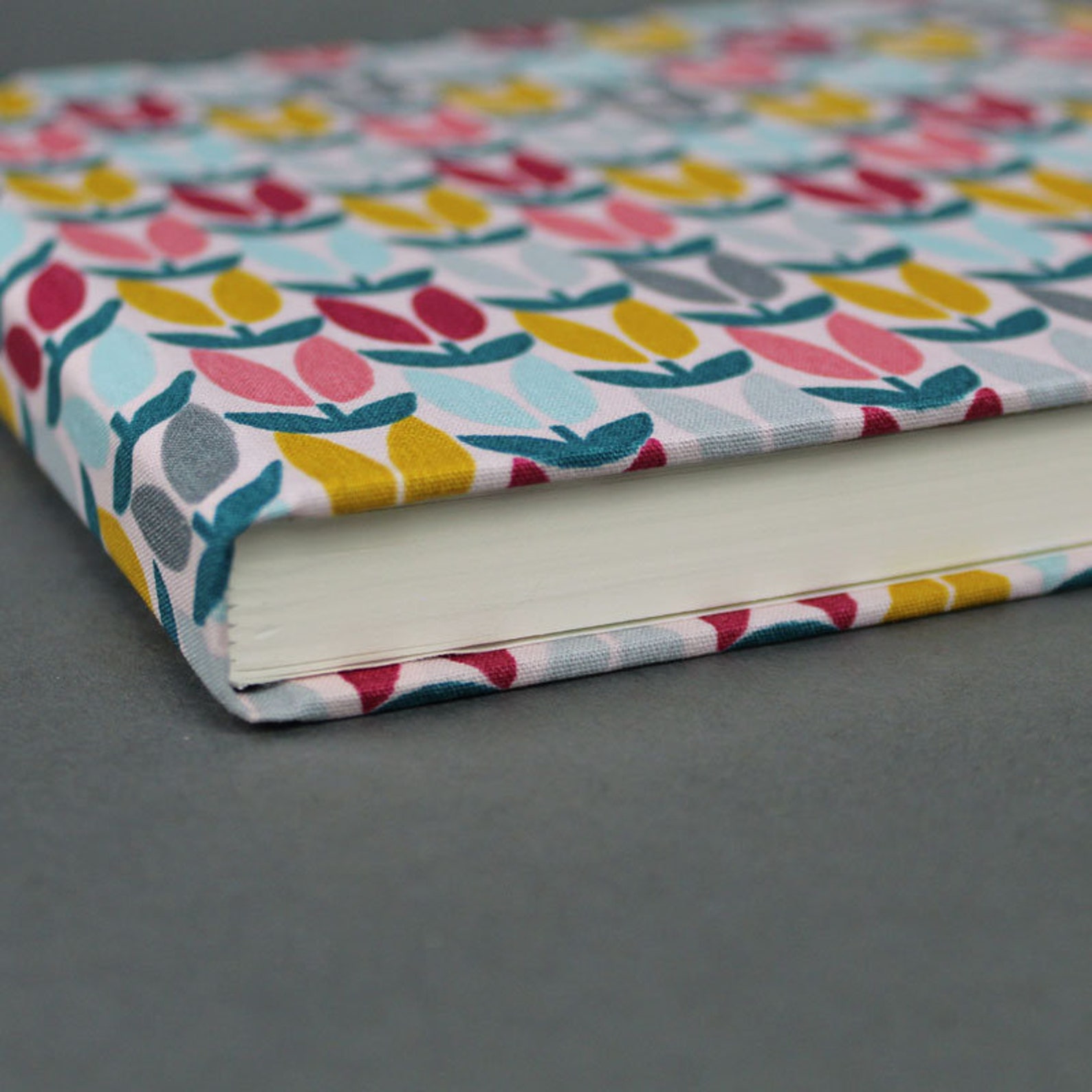 Square Poetry Album Printed in Gray With Colorful Flowers - Etsy