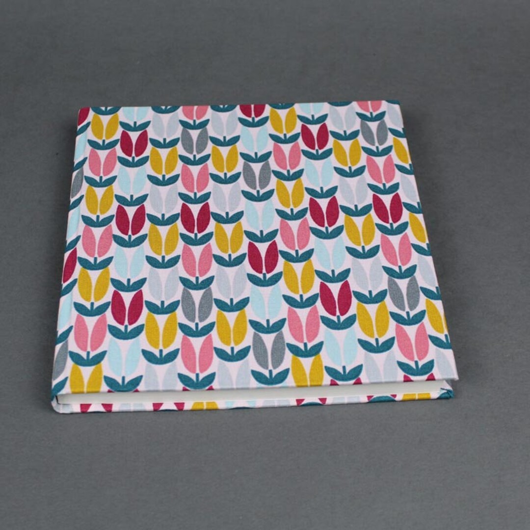 Square Poetry Album Printed in Gray With Colorful Flowers - Etsy