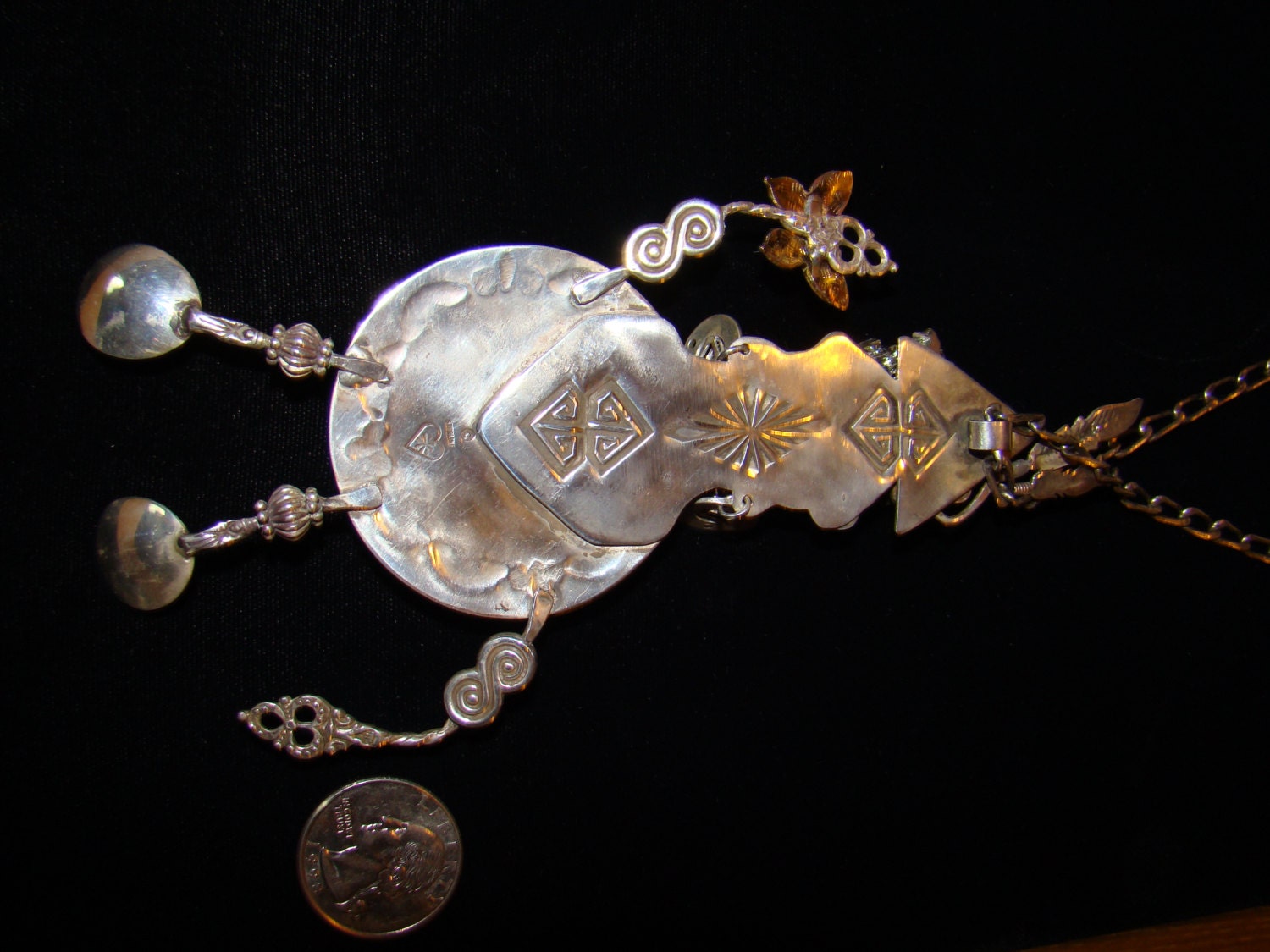 Ketting Sterling Zilveren Citrien Maya Zonnegodin Amulet OOAK - Etsy ...
