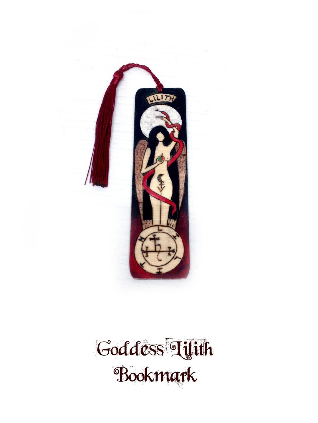 Goddess Lilith Bookmark- Serpent Pagan Lillith Demon Goddess Magic ...