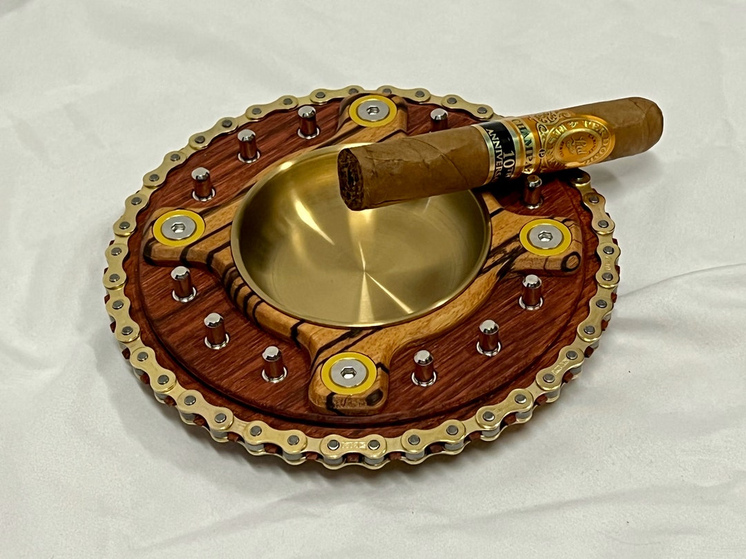 Cigar Ashtray - Exotic Wood - Cycling / Mountain Bike Theme - Luxury - Etsy