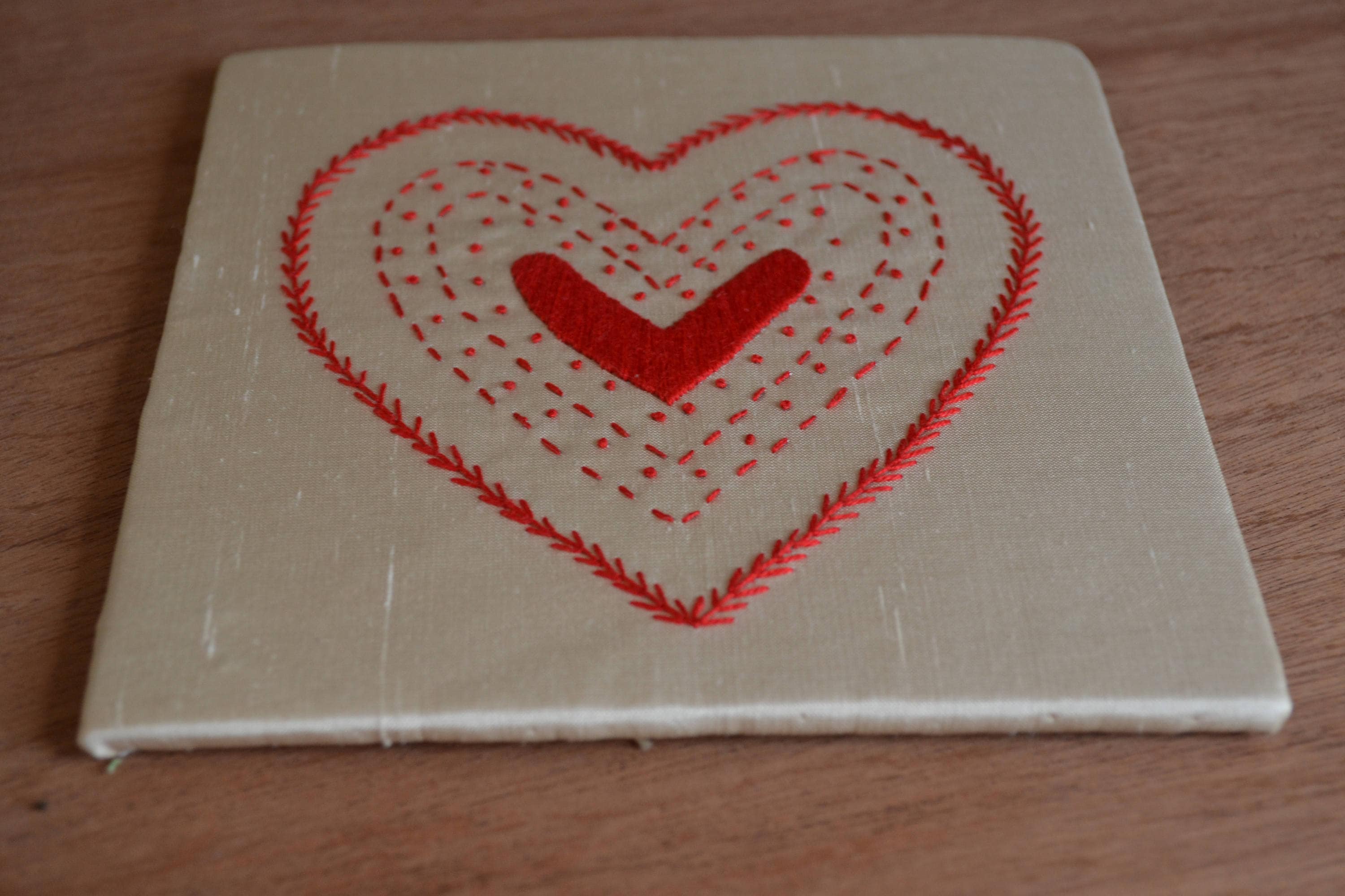 Red Love Heart Scandi Style Hand Embroidery in White Box Frame - Etsy