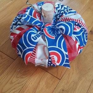 Chicago Cubs Fabric Pumpkin, MLB Sports Fan Decor - Etsy